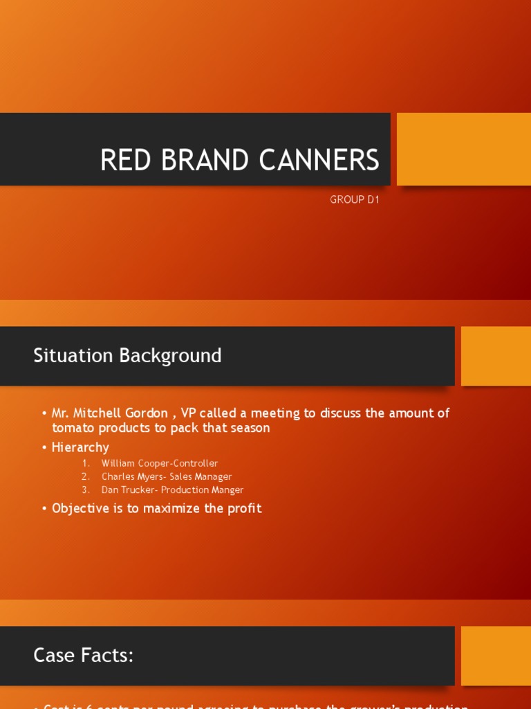 Red Brand Canners Profit Maximization Strategy | PDF