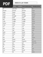 Irregular Verbs Crosses and Noughts | PDF