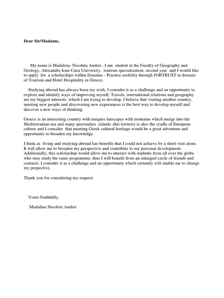 Motivation Letter | PDF