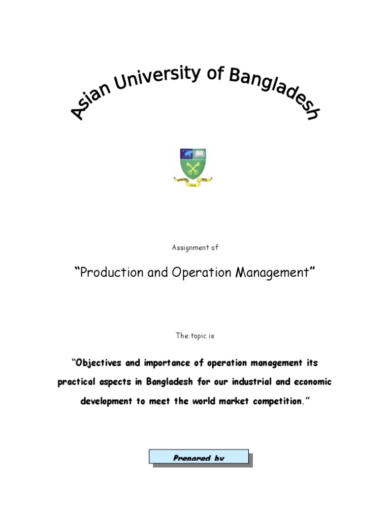Operation Management Assignment Final | PDF | Operations Management ...