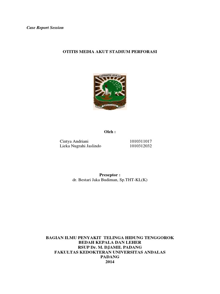 CRS Otitis Media Akut Stadium Perforasi | PDF