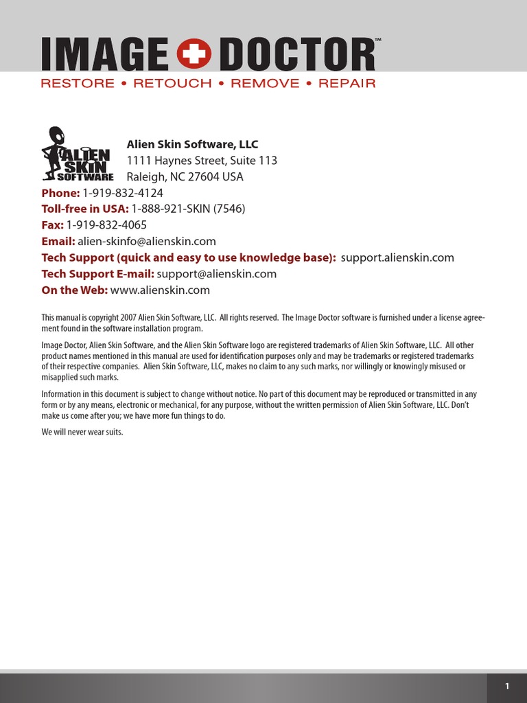 Alien Skin Software, LLC: 1111 Haynes Street, Suite 113 Raleigh, NC ...