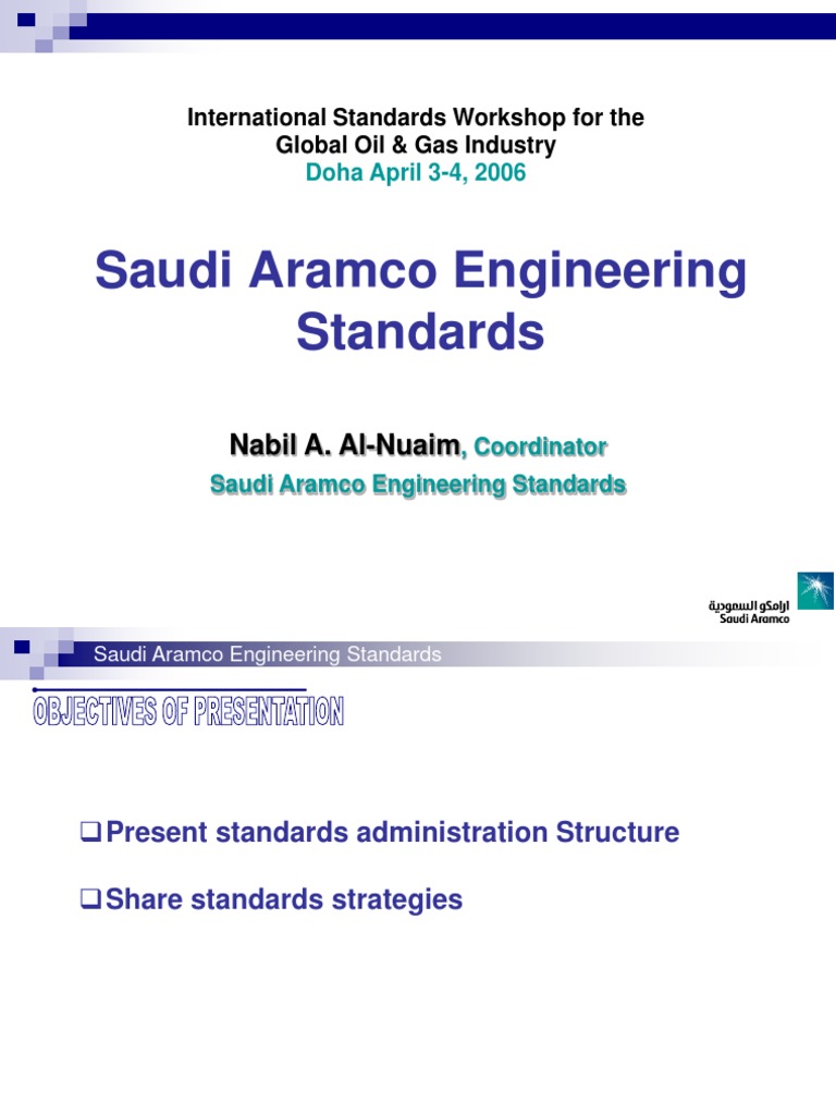 Saudi Aramco Engineering Standards Overview | PDF | Business Process ...