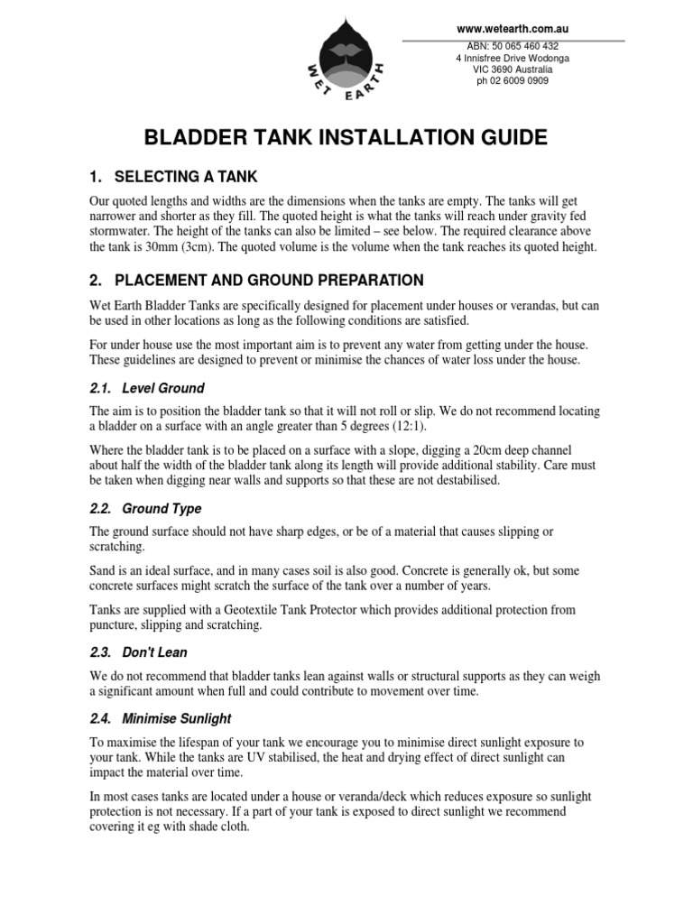 Bladder Tank Installation Guide | PDF | Hydraulic Engineering | Pipe ...