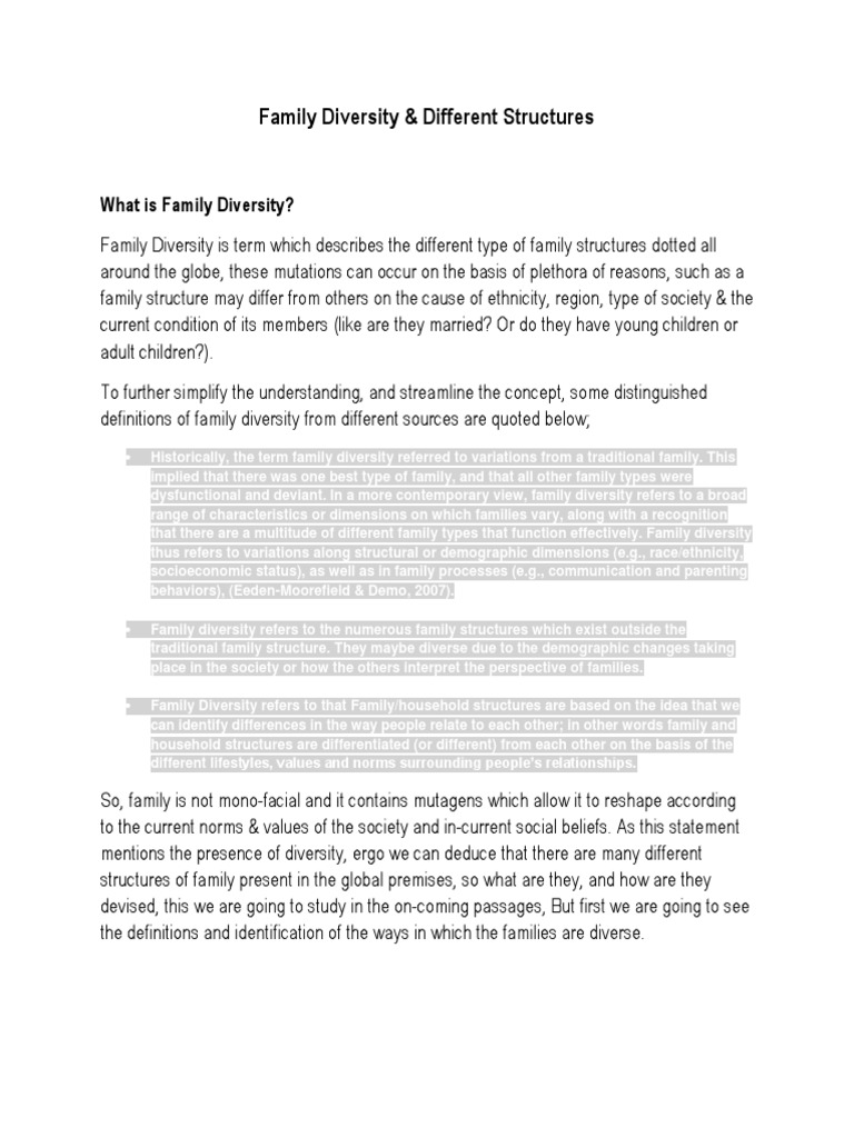 Family Diversity, Structures, & Views | PDF | Matriarchy | Family