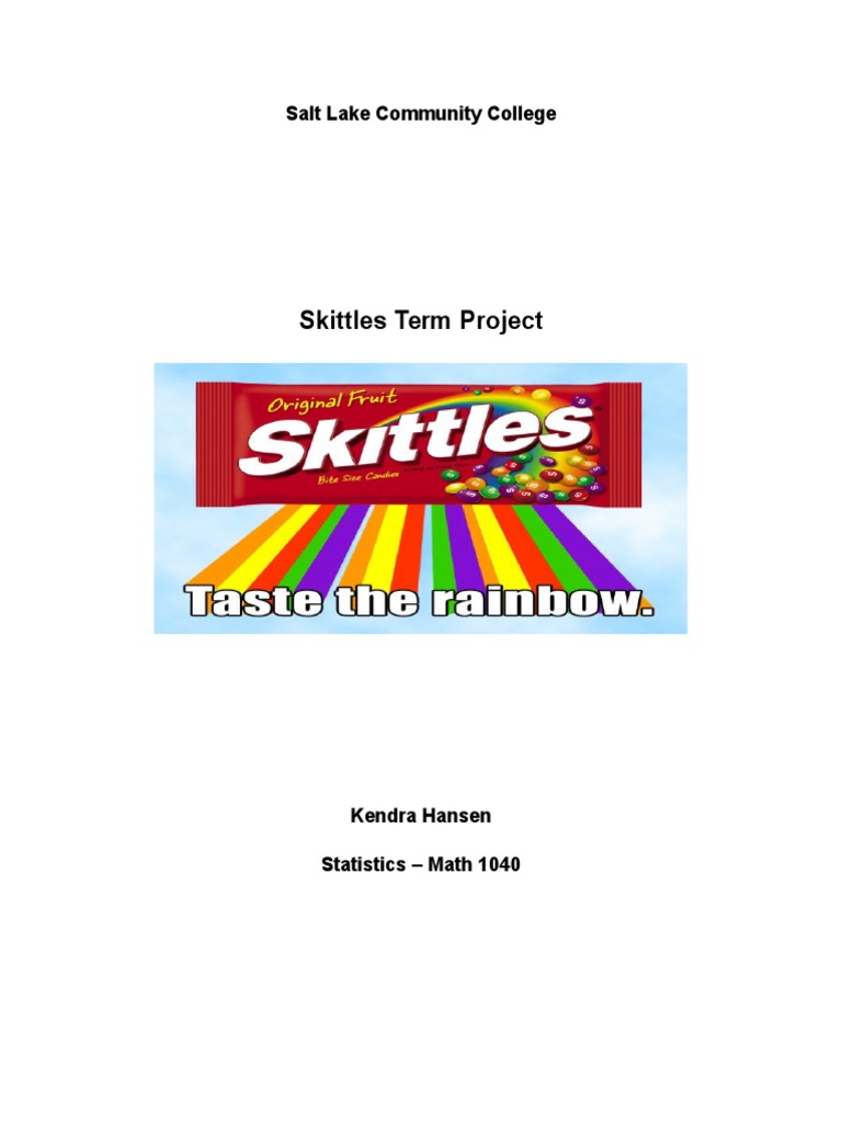 Skittles Project - My Page Version | PDF | Confidence Interval | P Value