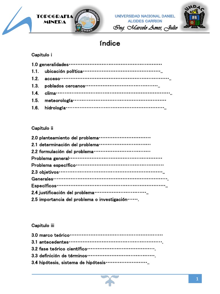 Indice de Una Tesis | Descargar gratis PDF | Análisis | Métodos de ...