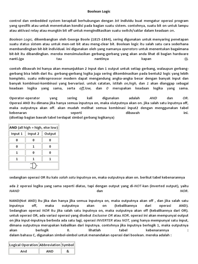 Boolean Logic | PDF