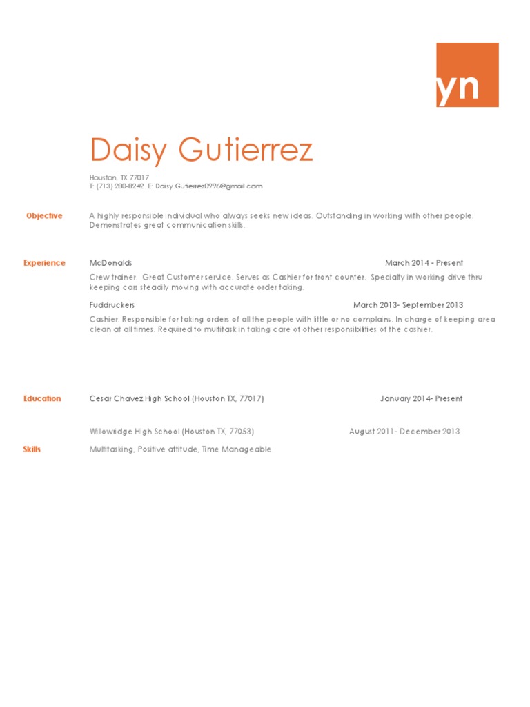 Daisy Gutierrez Resume | PDF
