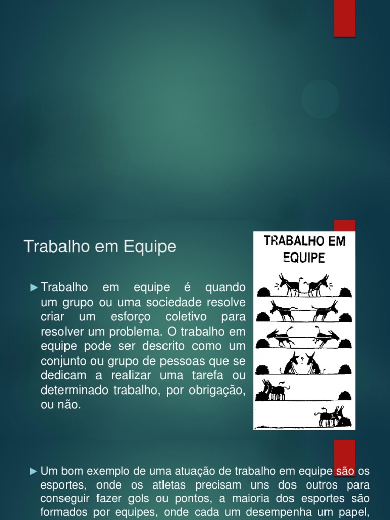 Trabalho em Equipe | PDF | Humildade | Sonho
