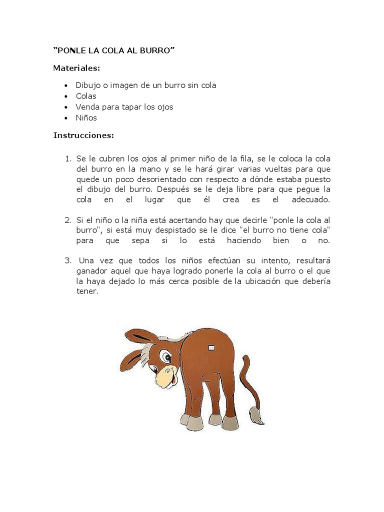 PONLE LA COLA AL BURRO.docx | Ocio | Deportes