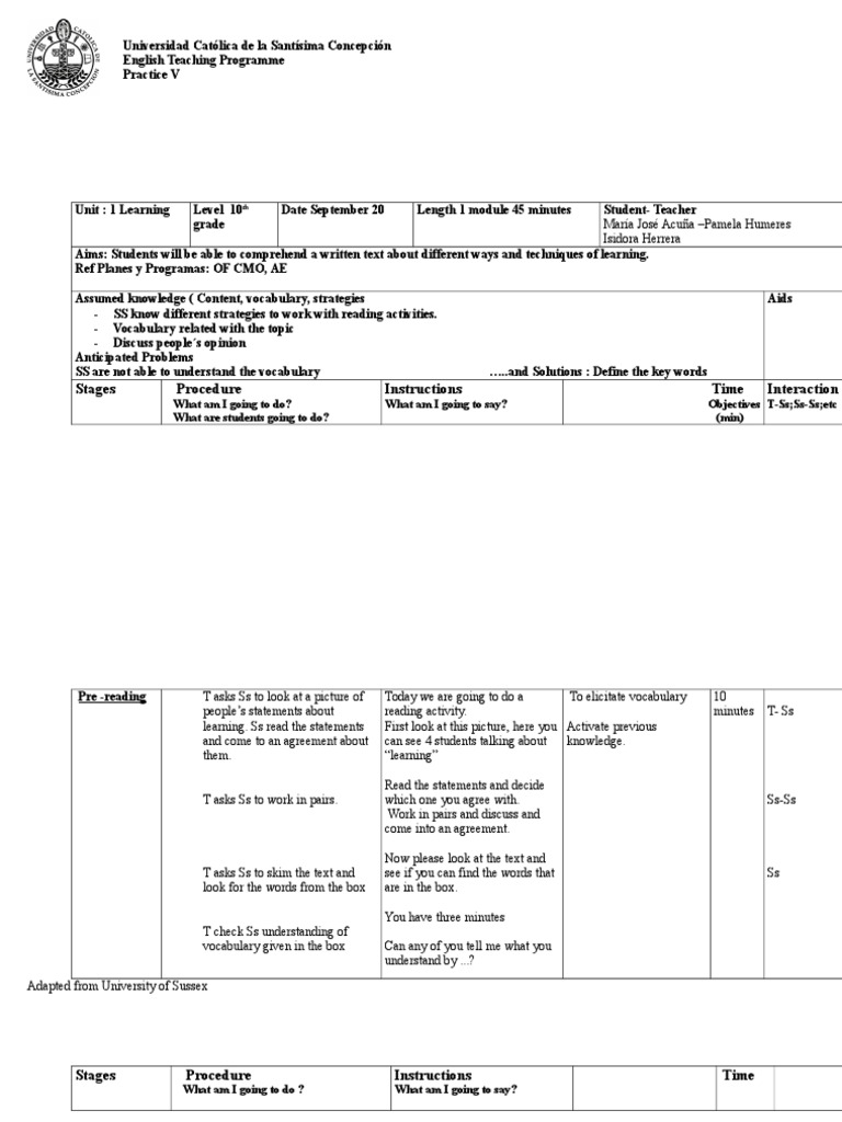 Learning Strategies for 10th Grade ESL | PDF | Reading Comprehension ...