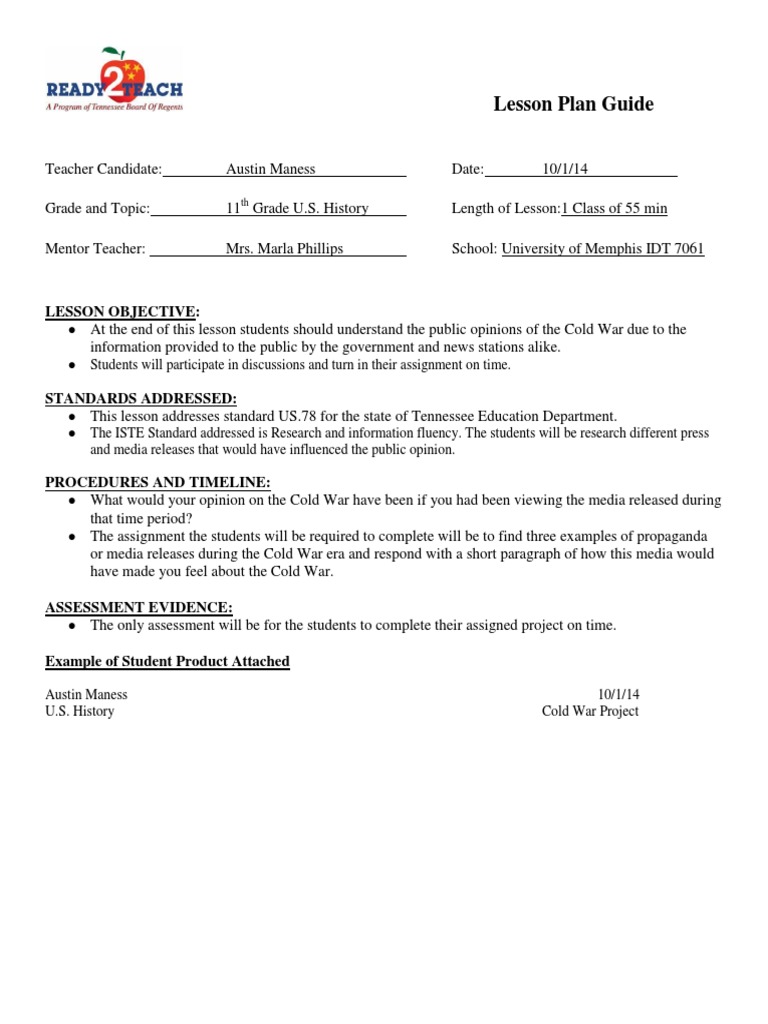 Word Processing Lesson Plan
