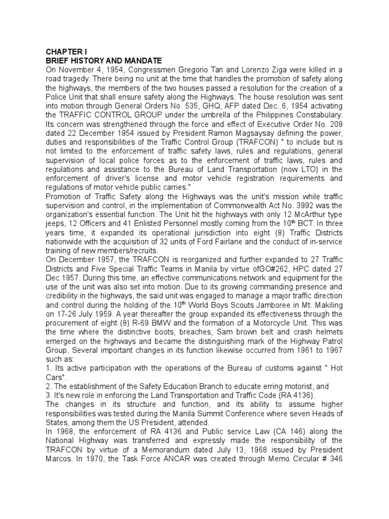 Brief History and Mandate of HPG | PDF | Federal Bureau Of ...