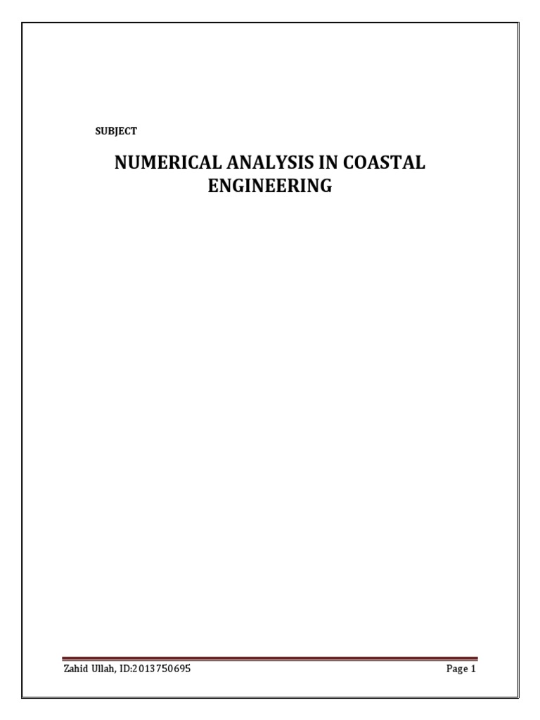 Numerical Analysis in Coastal Engineering | PDF | Stress (Mechanics ...