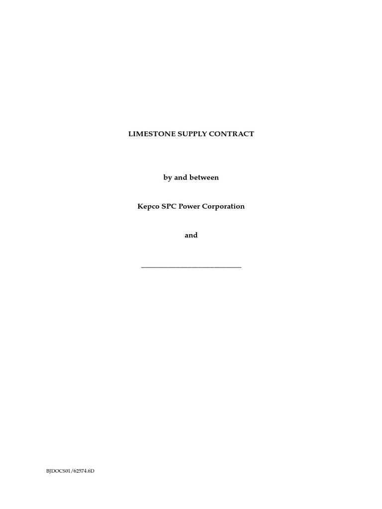 Limestone Contract | PDF | Liquidation | Bankruptcy