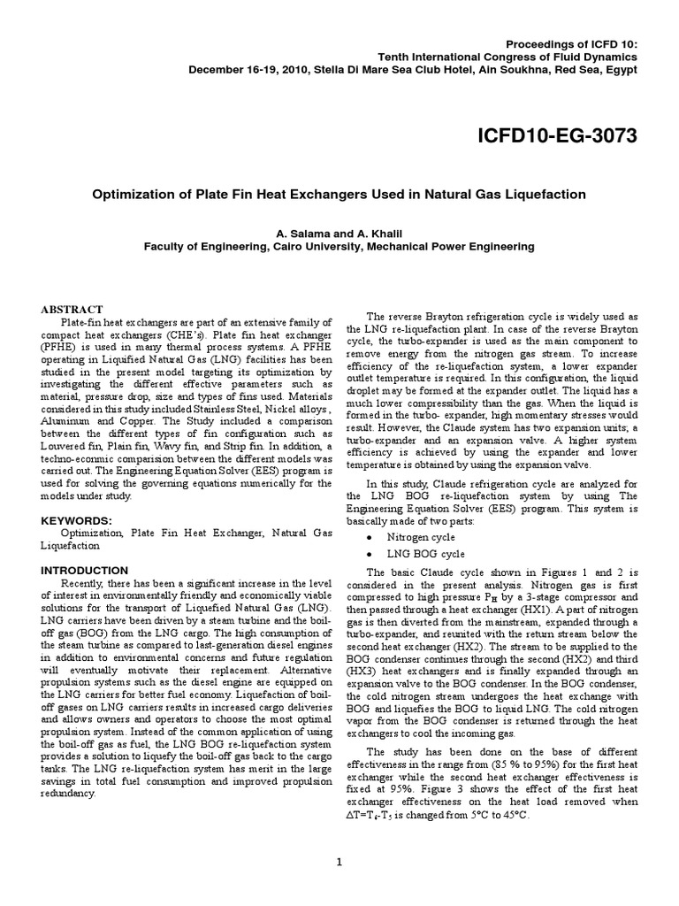 Optimization of Plate Fin Heat Exchangers Used in Natural Gas ...