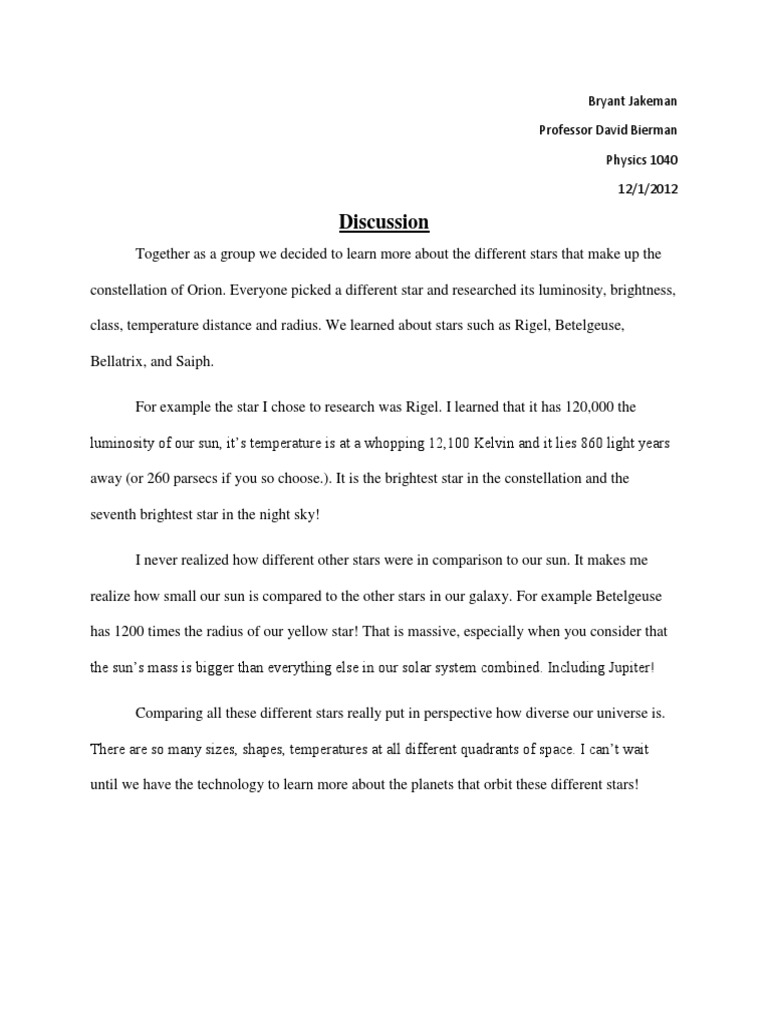 Astronomy Discussion | PDF | Social Science | Science & Mathematics