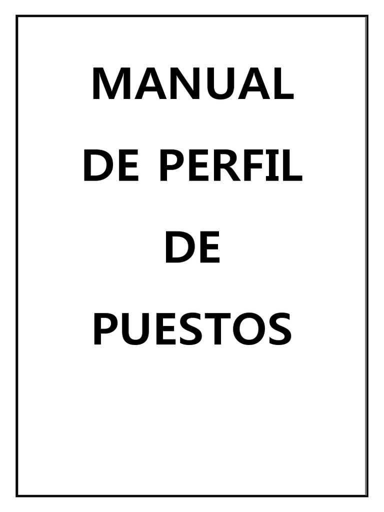 Manual de Perfil de Puestos