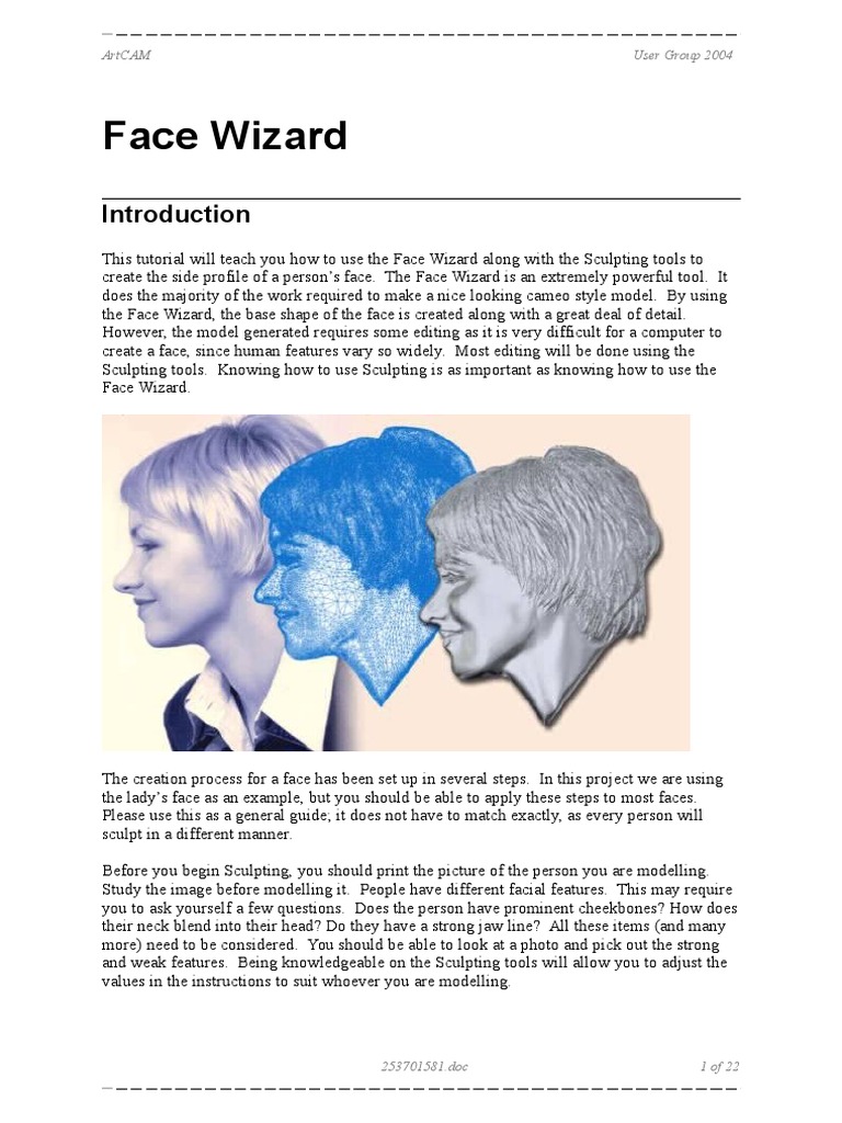 Creating a Profile of a Woman's Face Using ArtCAM's Face Wizard and ...