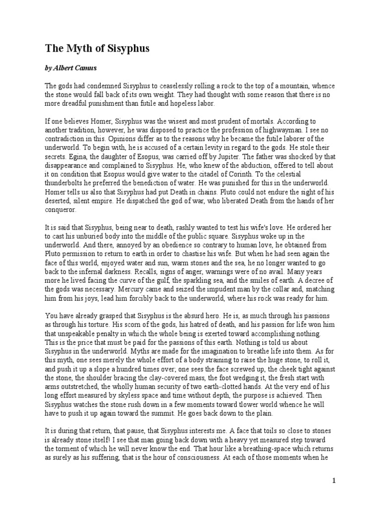 The Myth of Sisyphus | PDF