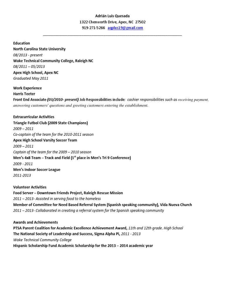 Adrián Quesada's Resume and Achievements | PDF | Career & Growth ...