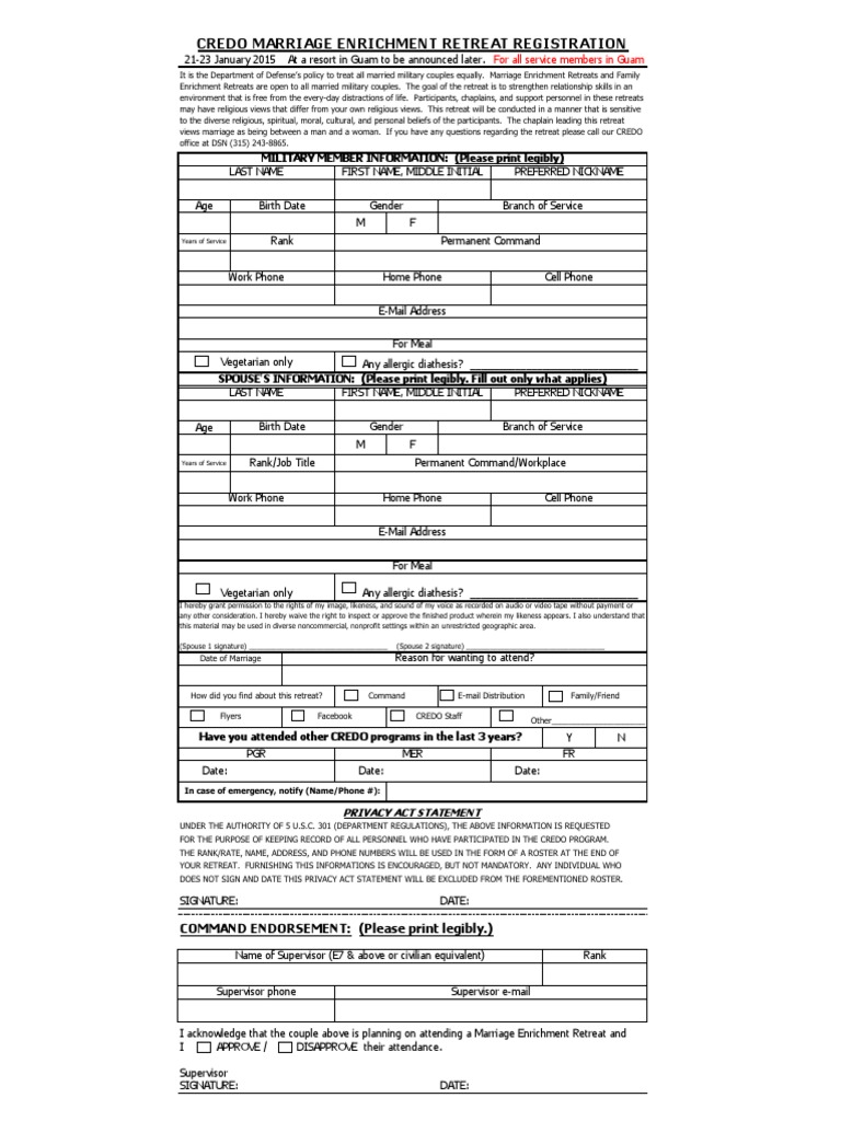 Guam MER-Registration-Form 21-23 January 2015 | PDF | Marriage | Government