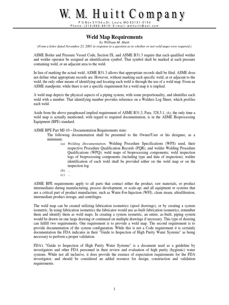 Weld Map Requirements for ASME Compliance | PDF | Computers ...