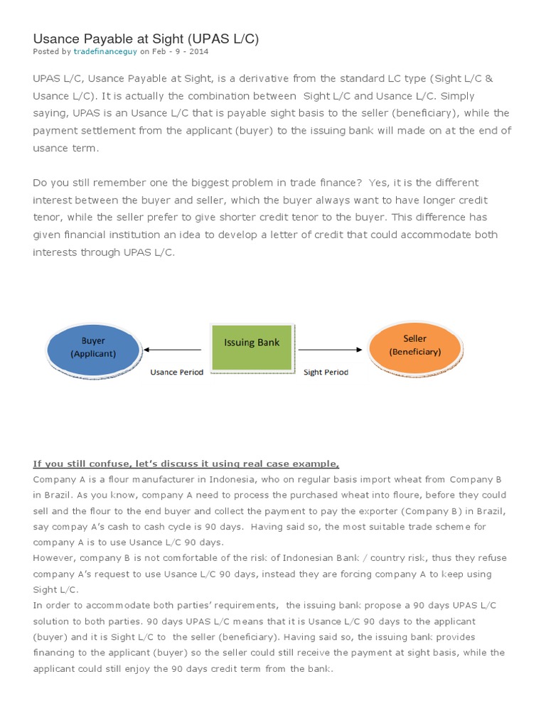 What is UPAS L/C? Understanding Usance Payable at Sight Letters of ...