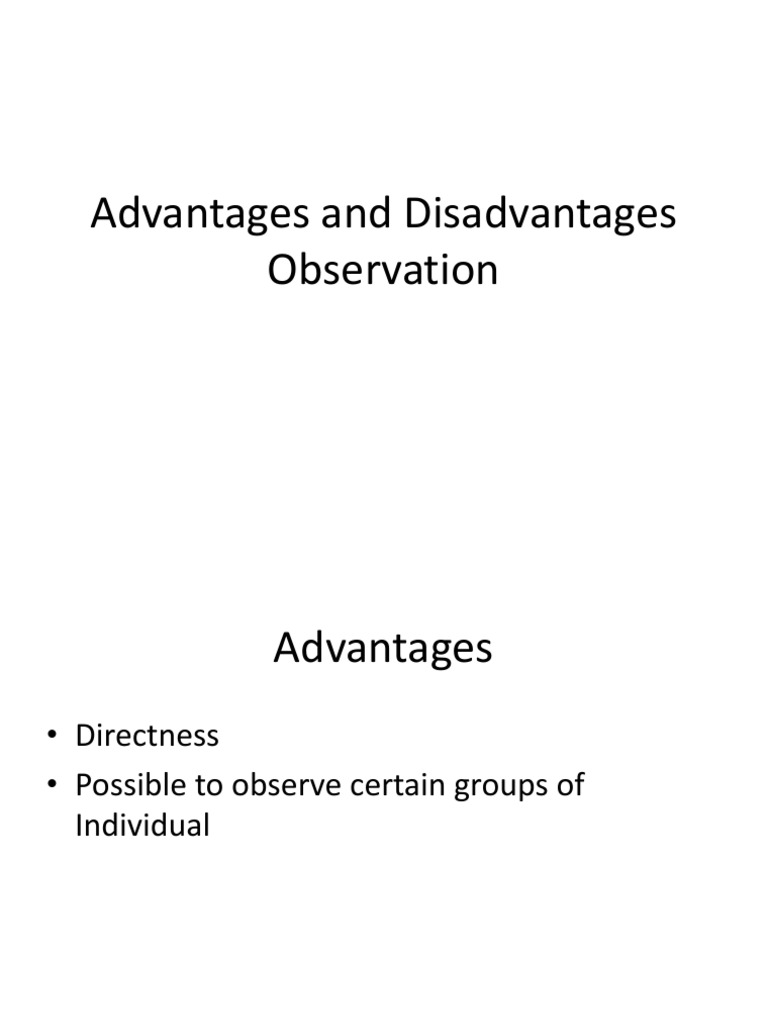 Advantages and Disadvantages Observation | PDF