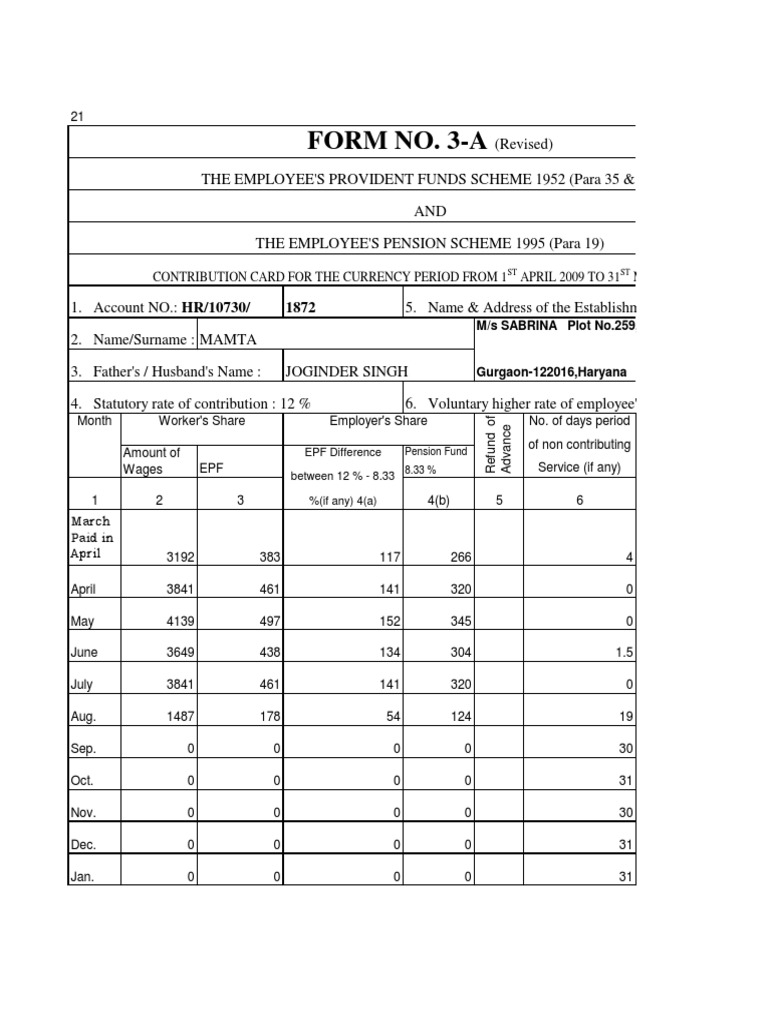 Form 3a, 6a | PDF | Retirement | Investing