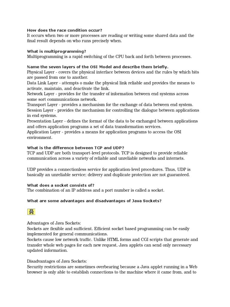 Understanding Race Conditions and OSI Model | PDF | Osi Model | Network ...