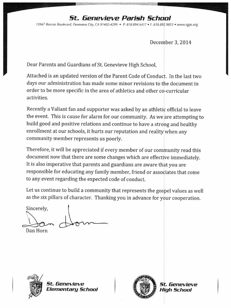 Conduct Letter | PDF