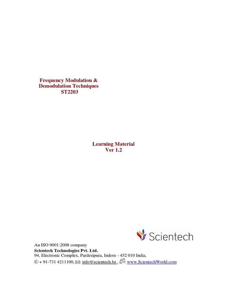 Frequency Modulation And Demodulation Techniques Pdf Frequency Modulation Detector Radio