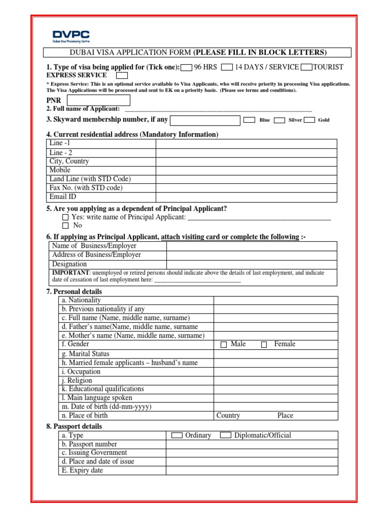 Dubai Visa Application Form Guide | PDF | Travel Visa | Passport