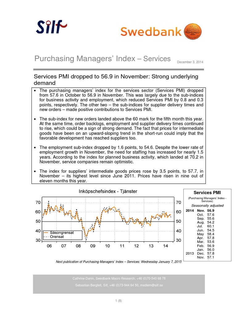 PMI - Services, November 2014 | PDF | Science | Technology (General)