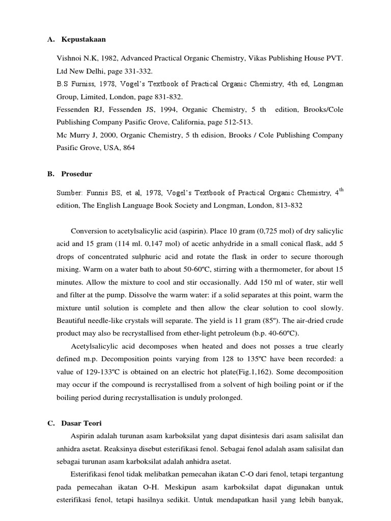 Synthesis and Purification of Aspirin | PDF