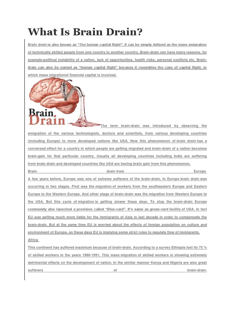 What Is Brain Drain | PDF | Human Capital Flight | Cultural Geography
