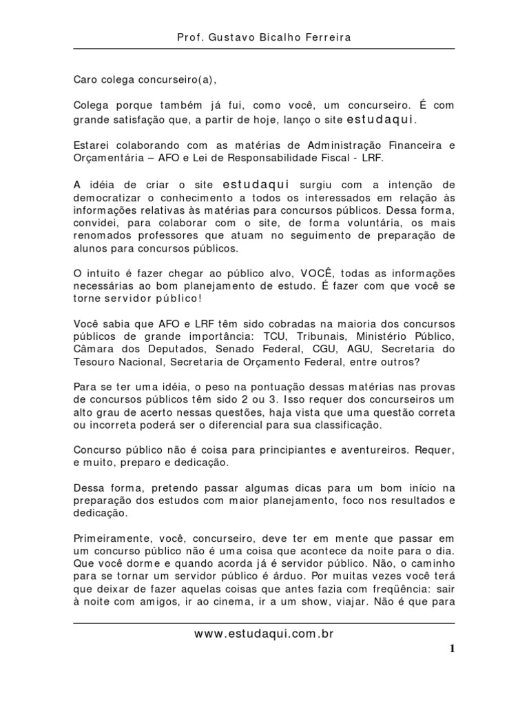 1 - Plano Gustavo AFO | PDF