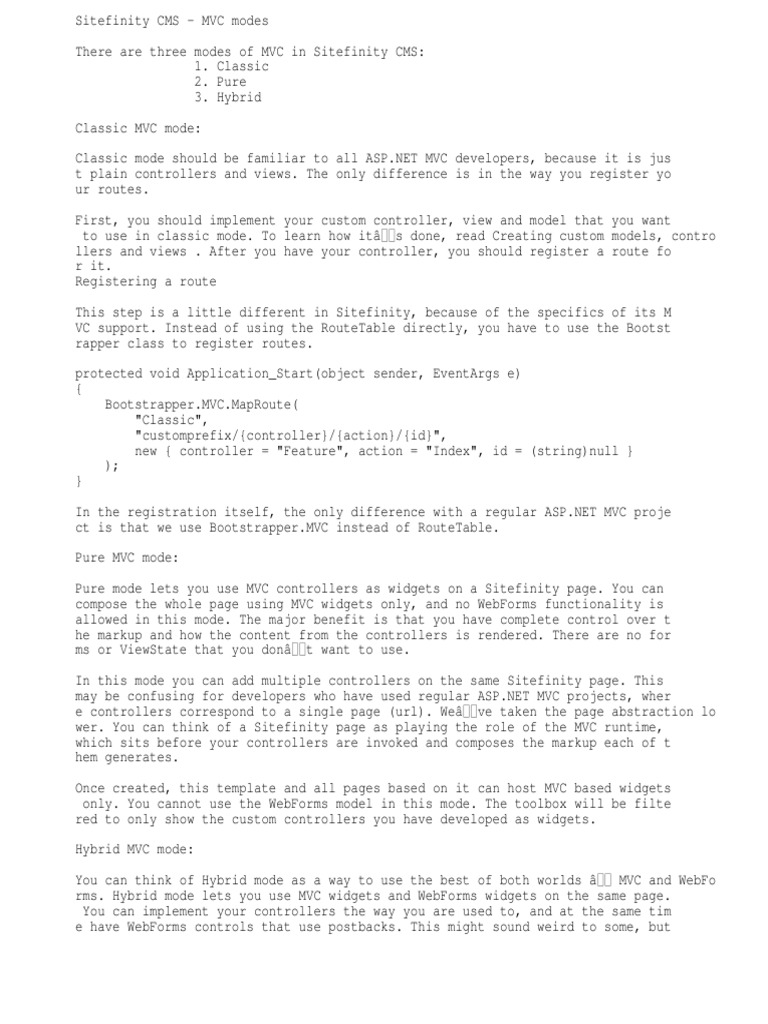 Sitefinity Mvc Pdf Computer Engineering Information Technology