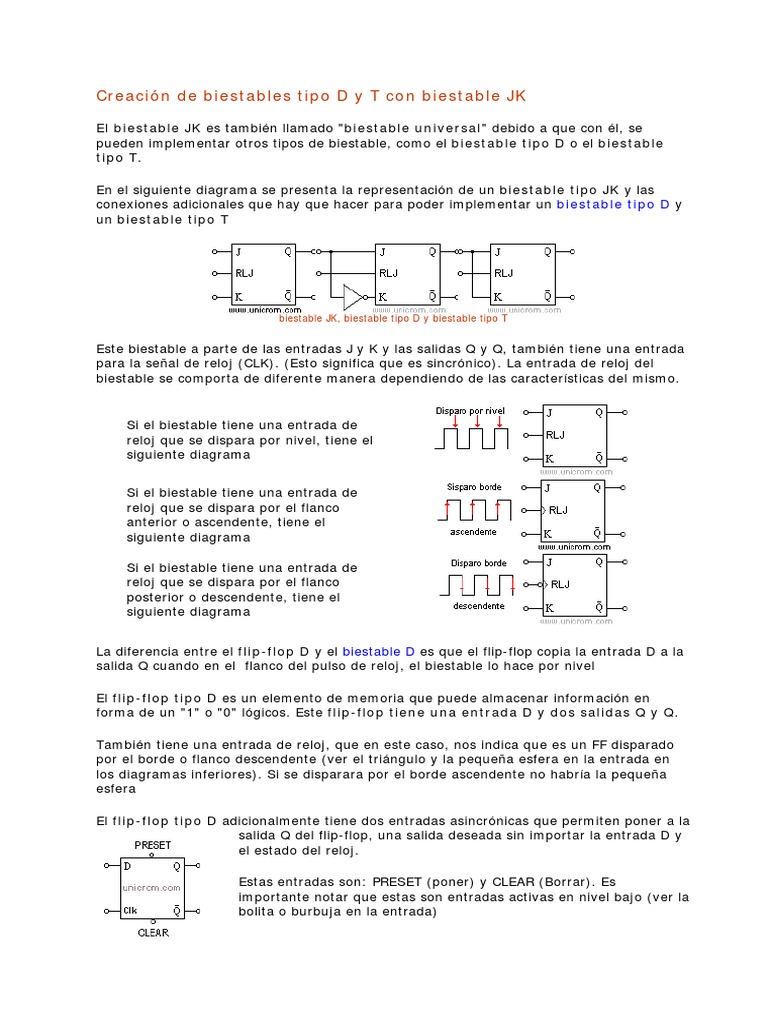Implementación de Biestables D y T | PDF