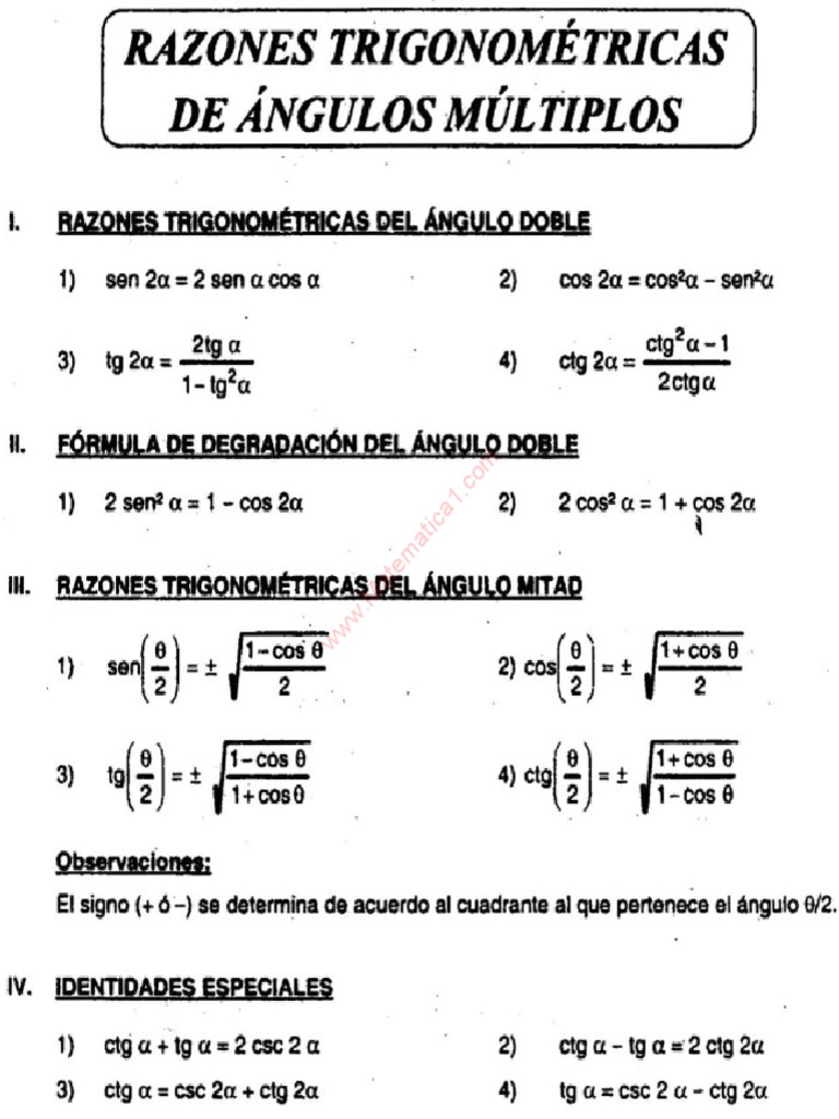 Angulo Doble y Mitad