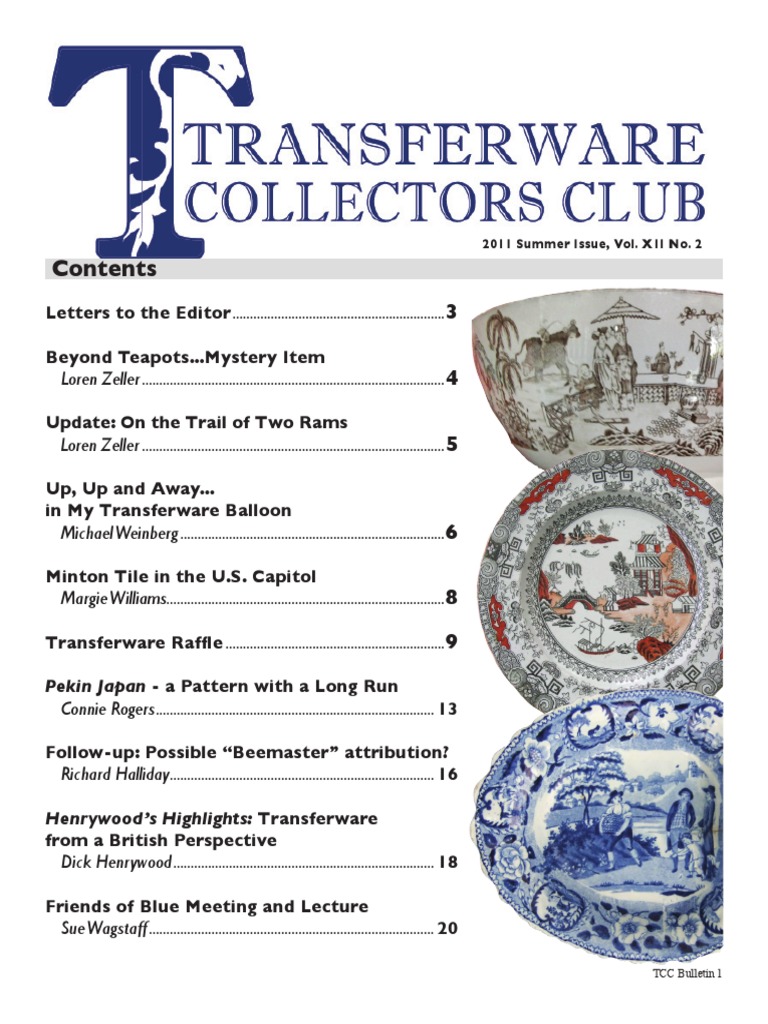Transferware Collectors Club Bulletin Summer 2011 | PDF