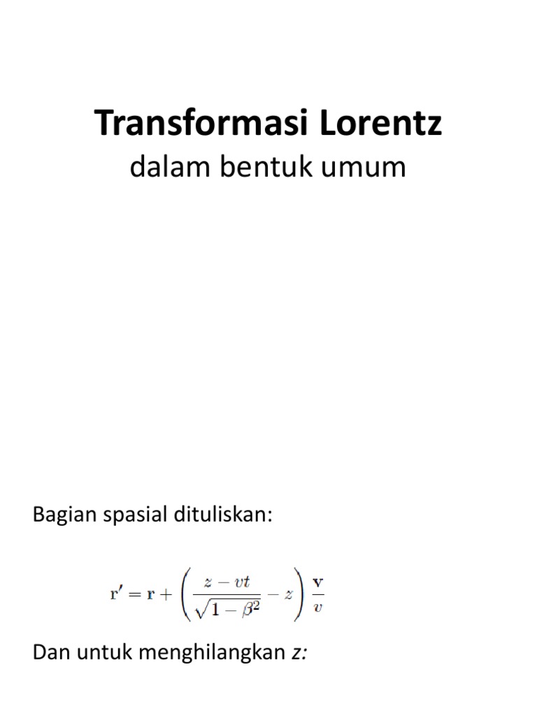 1.transformasi Lorentz | PDF