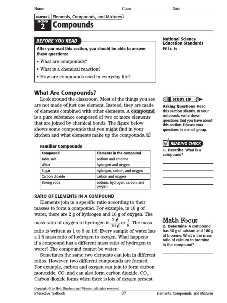 Interactive Textbook 4 PDF Compounds 3 2 | PDF | Solution | Chemical ...