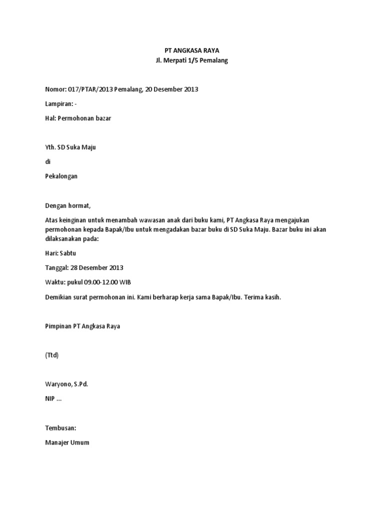 Contoh Surat Resmi | PDF