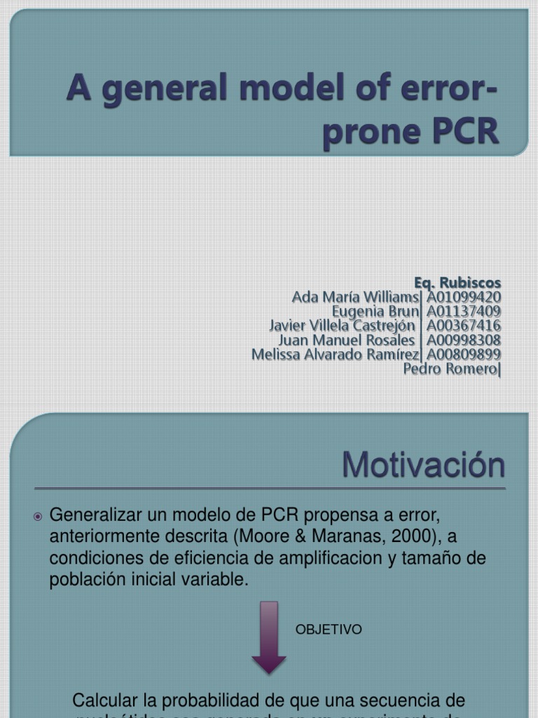 A General Model of Error-Prone PCR | PDF | Reacción en cadena de la ...