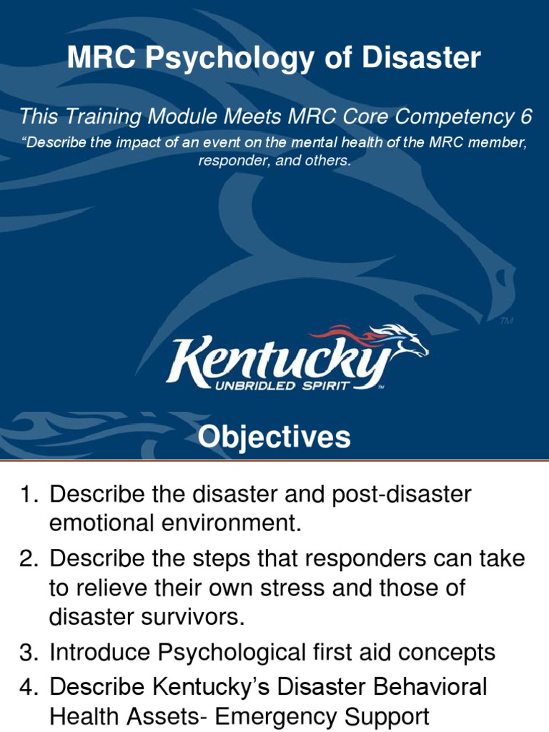 MRC Psychology of Disaster | PDF | Psychological Trauma | Posttraumatic ...