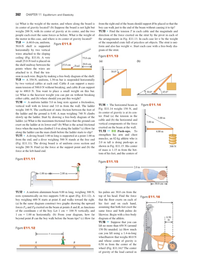 Physics I Problems PDF | PDF | Weight | Tension (Physics)