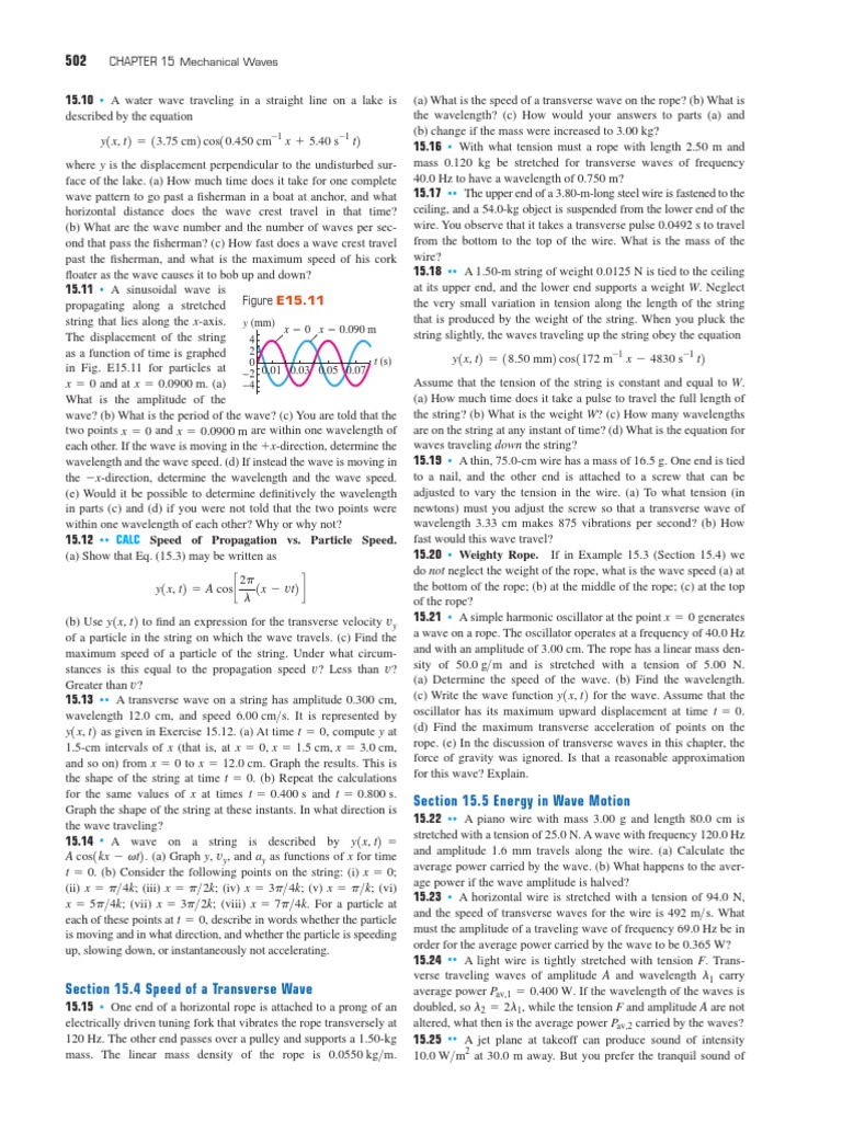 Physics I Problems PDF | PDF | Waves | Wavelength